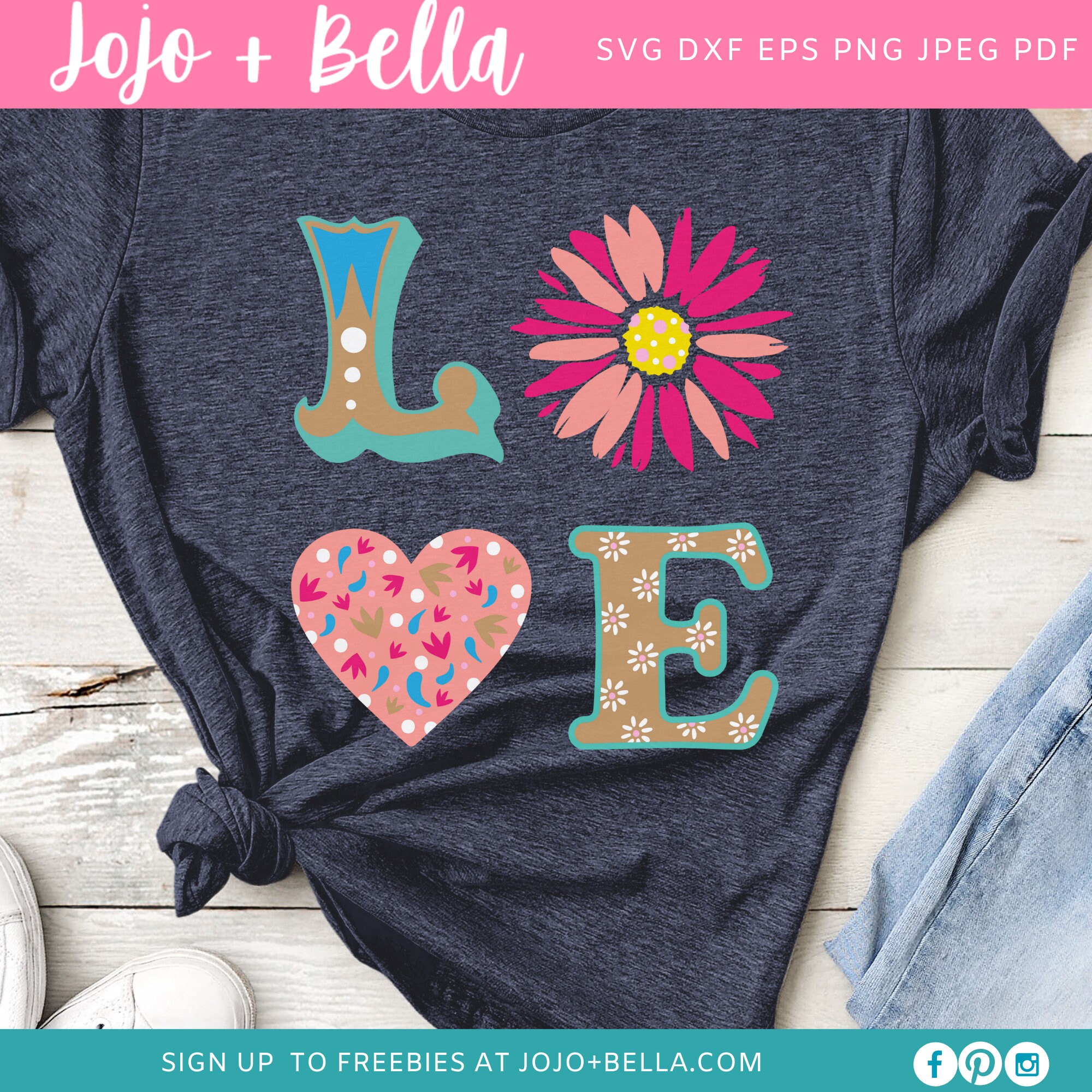 Love SVG File, Love Floral SVG File, Love Flowers SVG, Love Cut File ...