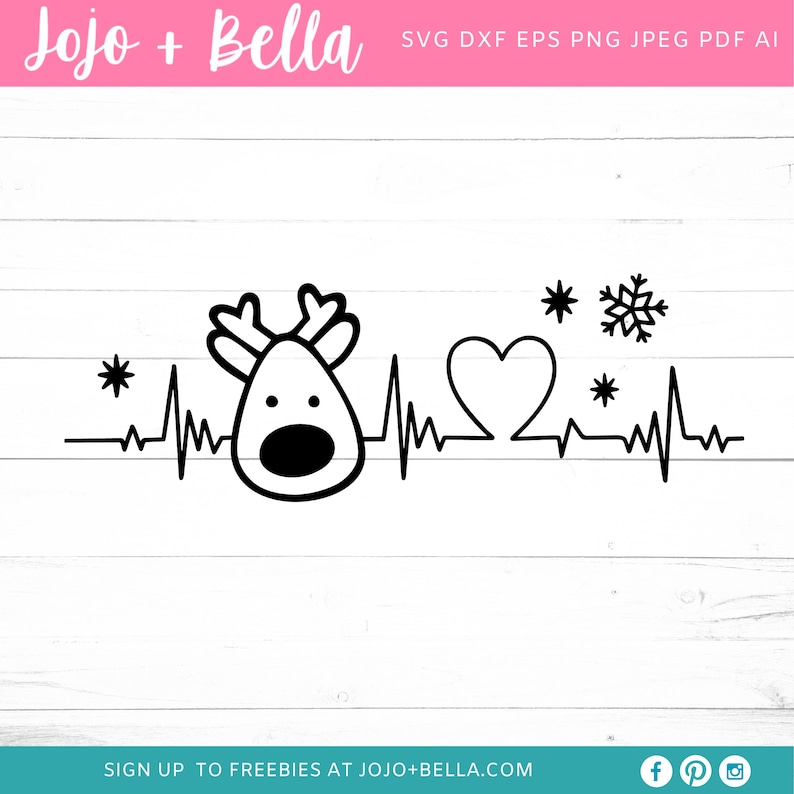 Christmas SVG Christmas Heartbeat SVG Reindeer Svg - Etsy