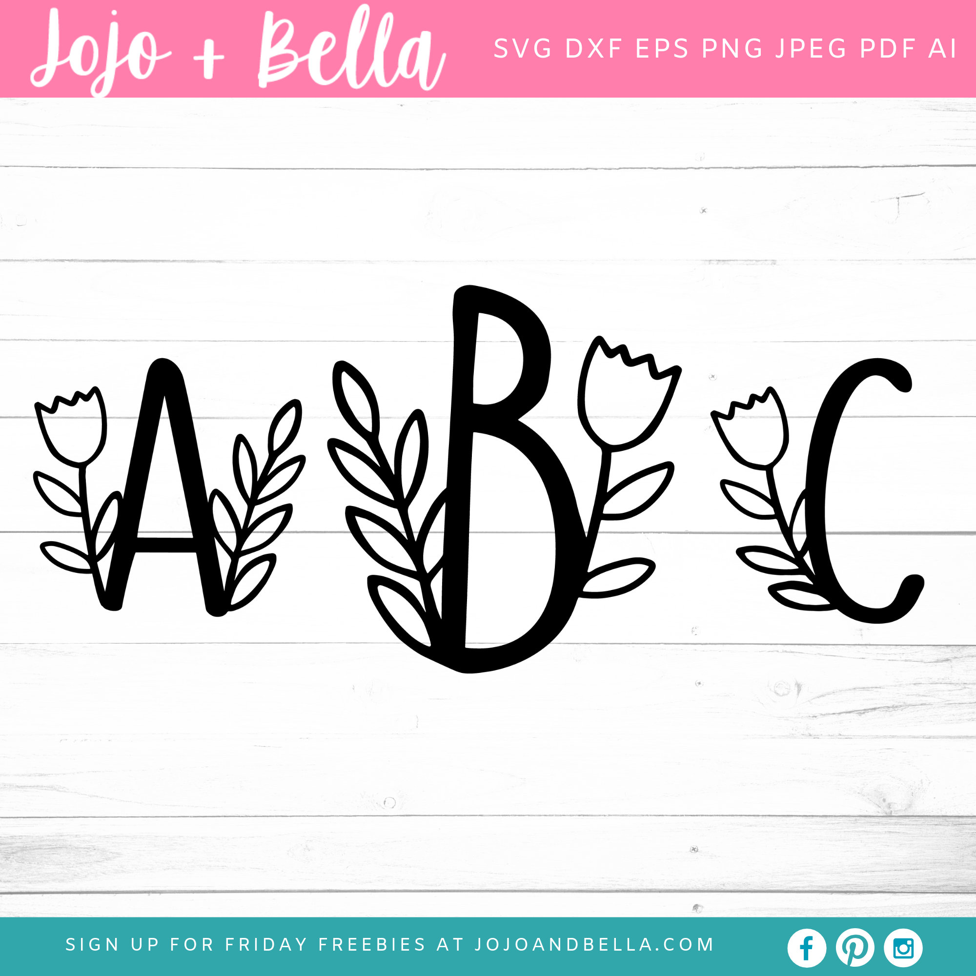 Flower Font SVG Dxf Eps Jpeg Png Ai Pdf Flower Font | Etsy