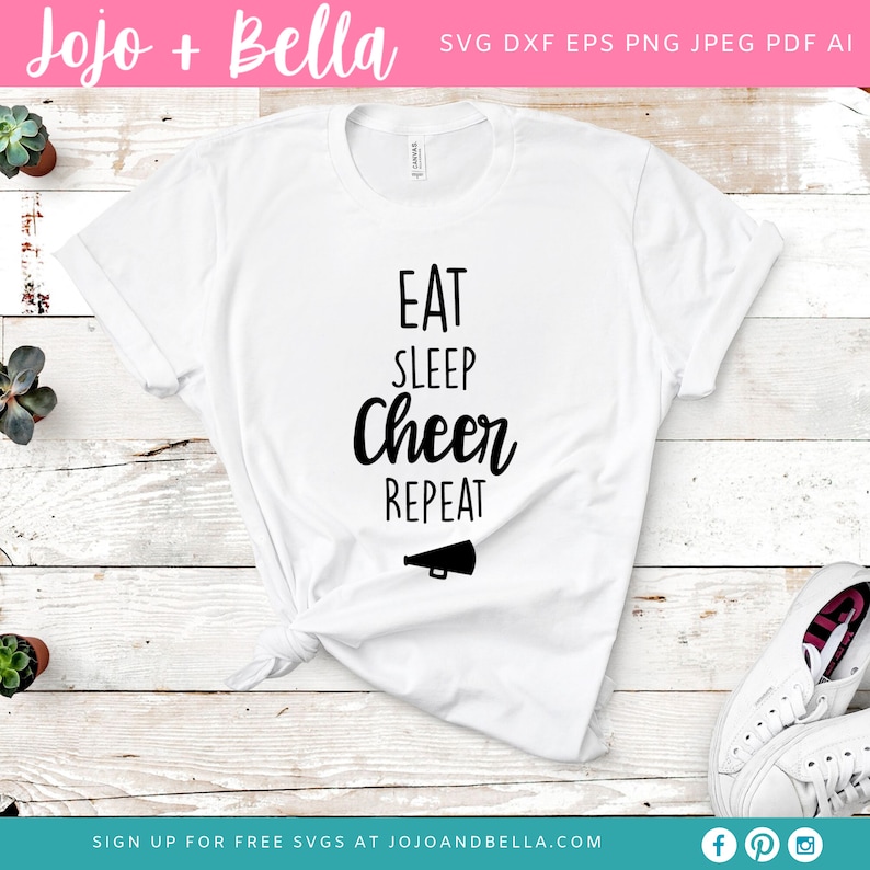 Eat Sleep Cheer Repeat Svg Cheer SVG Cheerleading Svg - Etsy