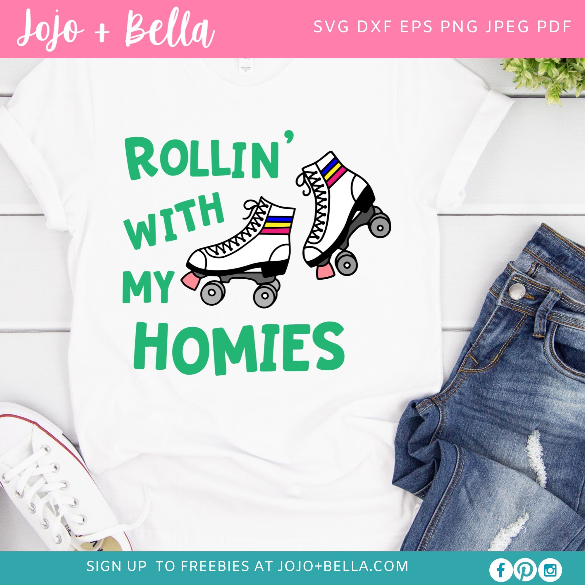 Rollin With My Homies Svg, Groovy Svg, Roller Skate Svg, Skate Svg ...