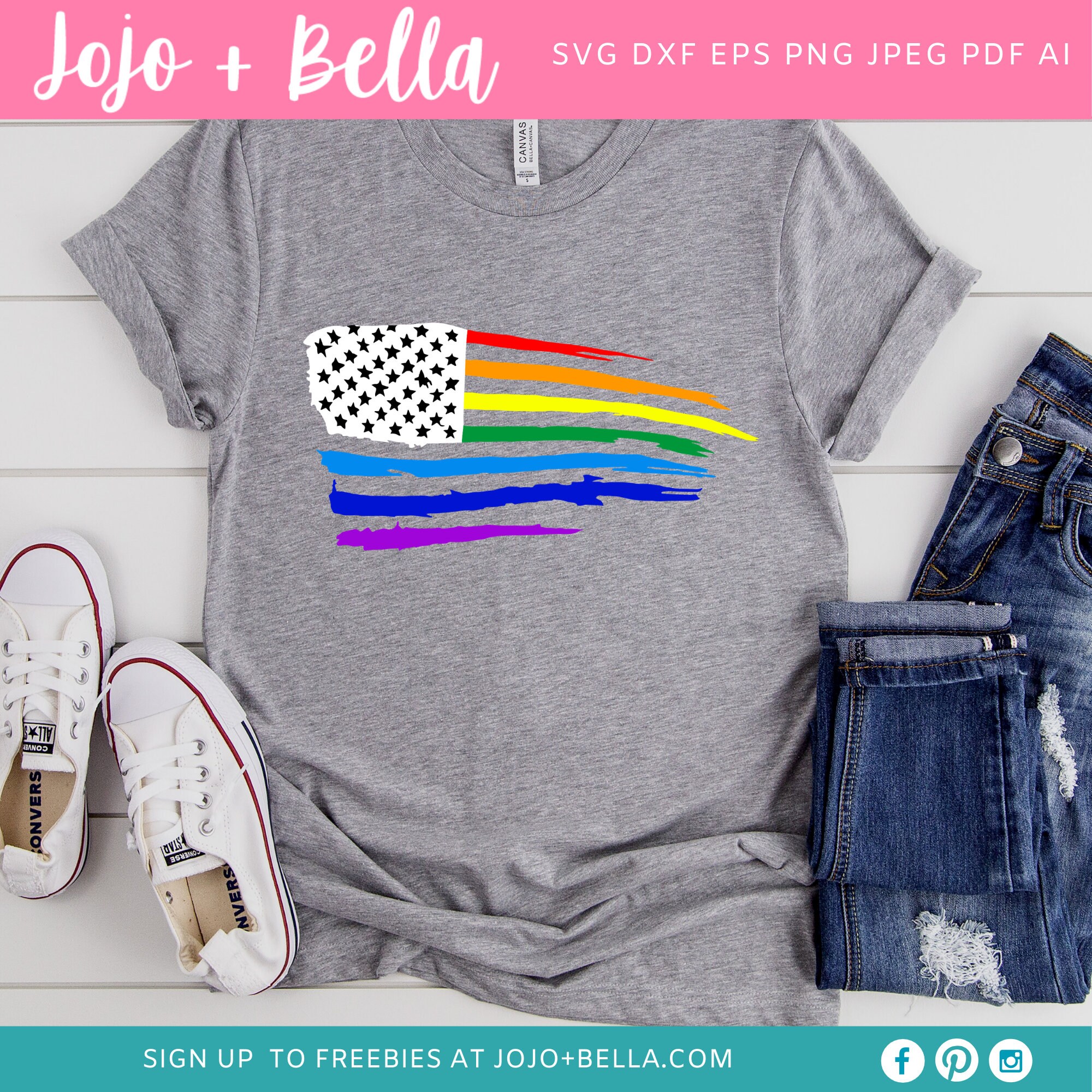 Rainbow US Flag Svg Rainbow Svg LGBT Svg Pride Svg Nurse | Etsy