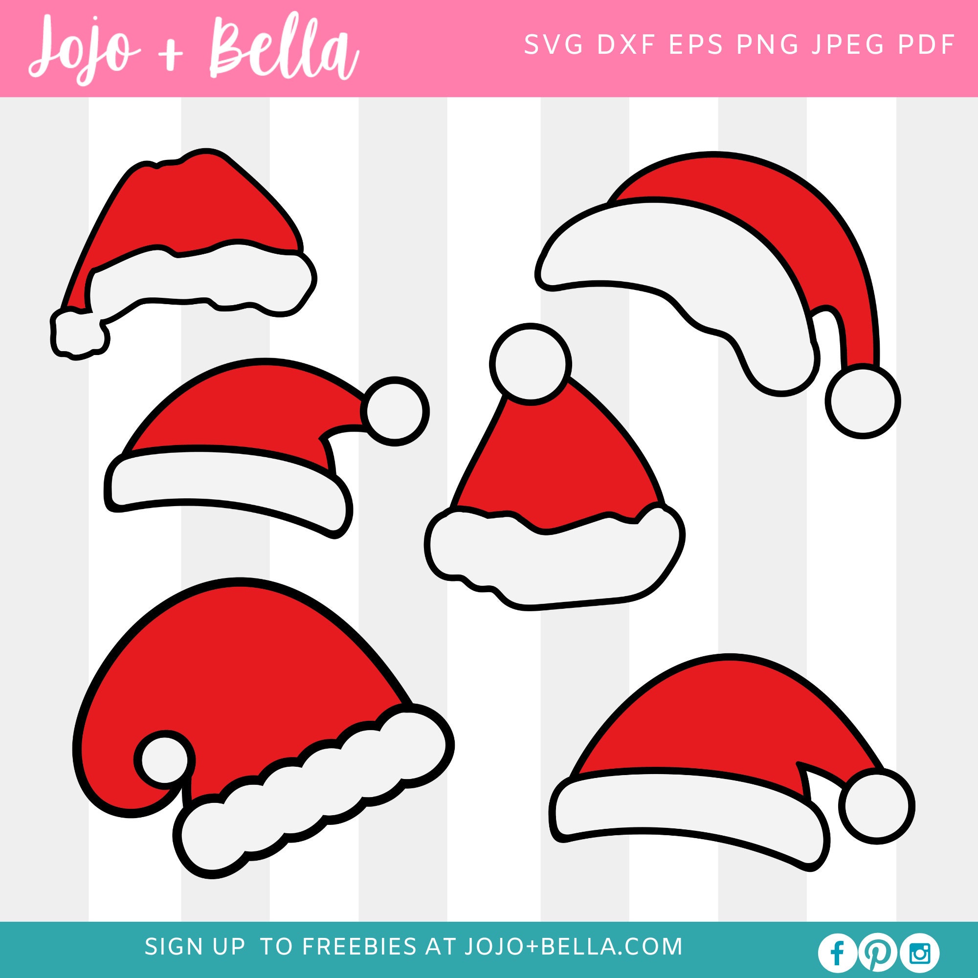 Santa Hat Svg Bundle Santa Hat Svg Cute Christmas Svg - Etsy