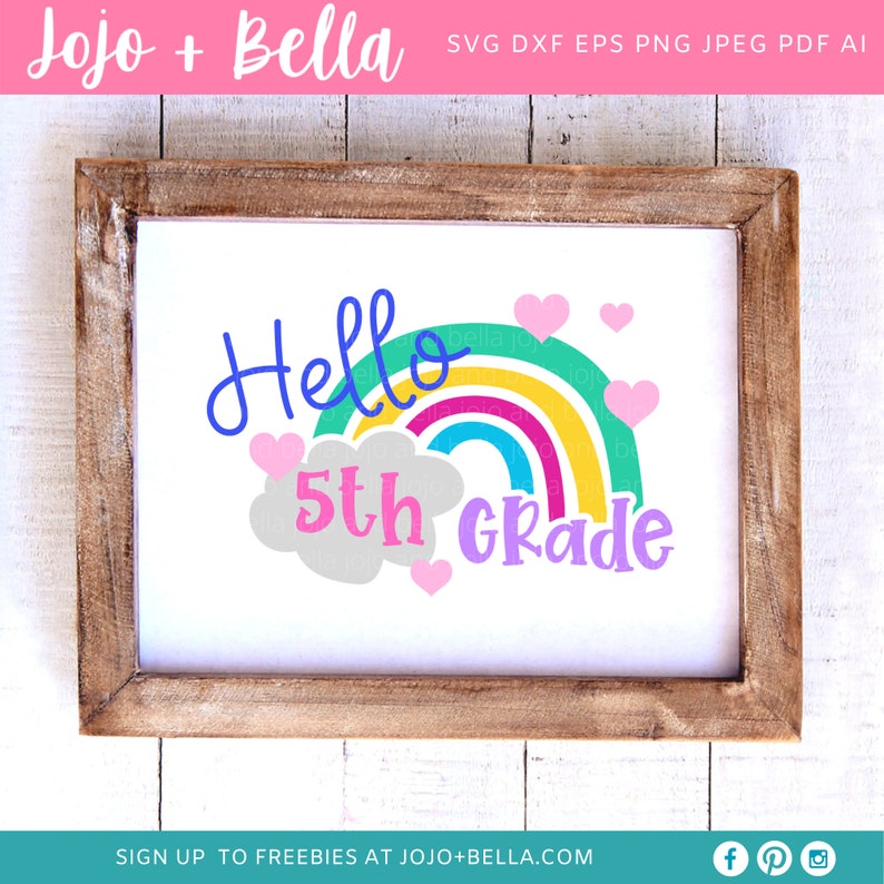 Hello 5th Grade Svg Back to School Svg Svg School Svg | Etsy