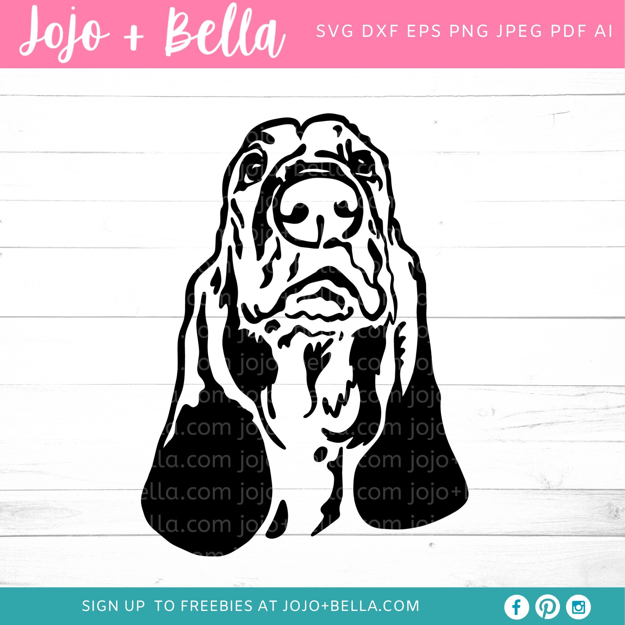 Basset Hound SVG - Dog Svg, Blood Hound Svg, Dog Head Svg Cut File ...