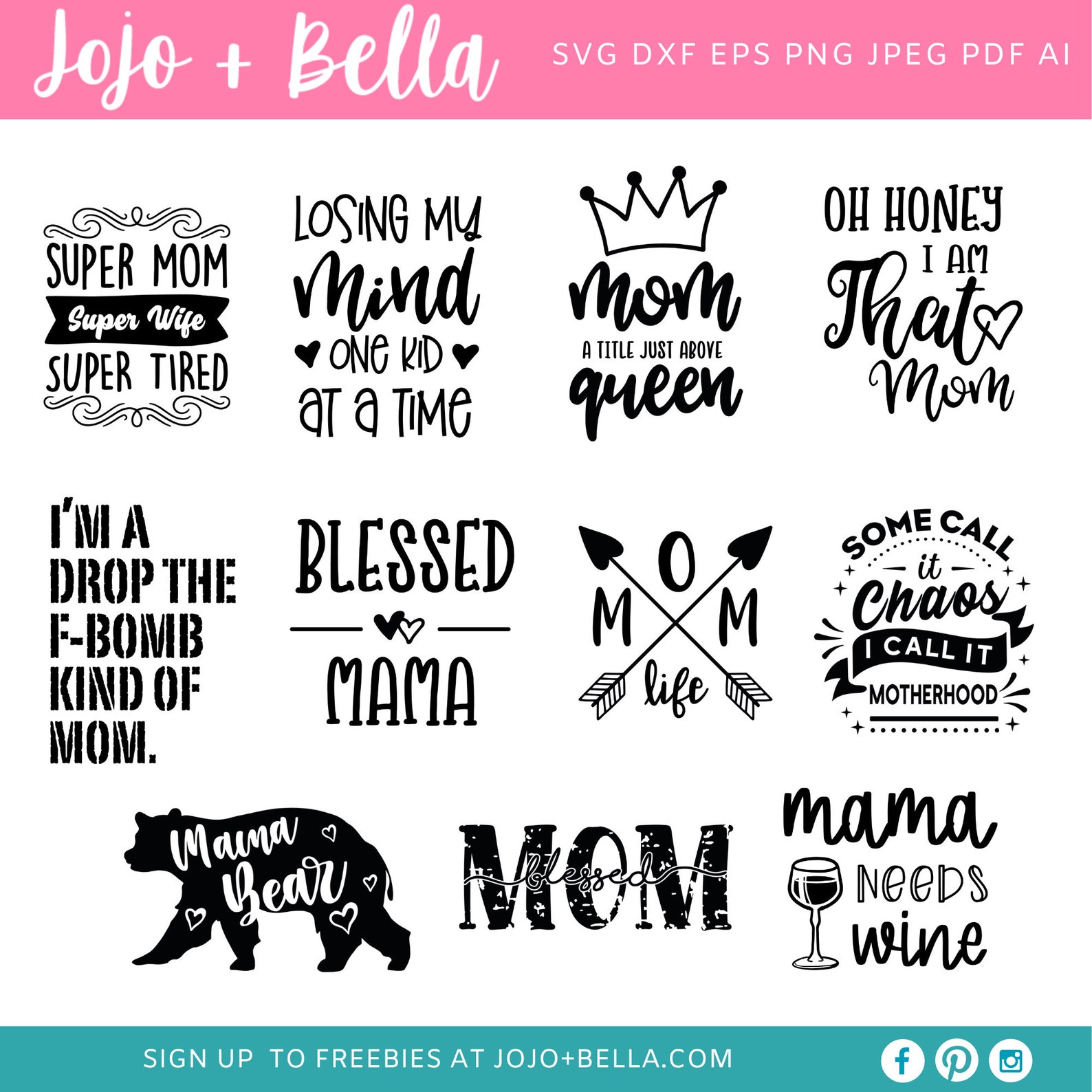 Mom Life Svg Bundle, Mom Svg Bundle, Mother's Day Svg, Mom Life Quote ...