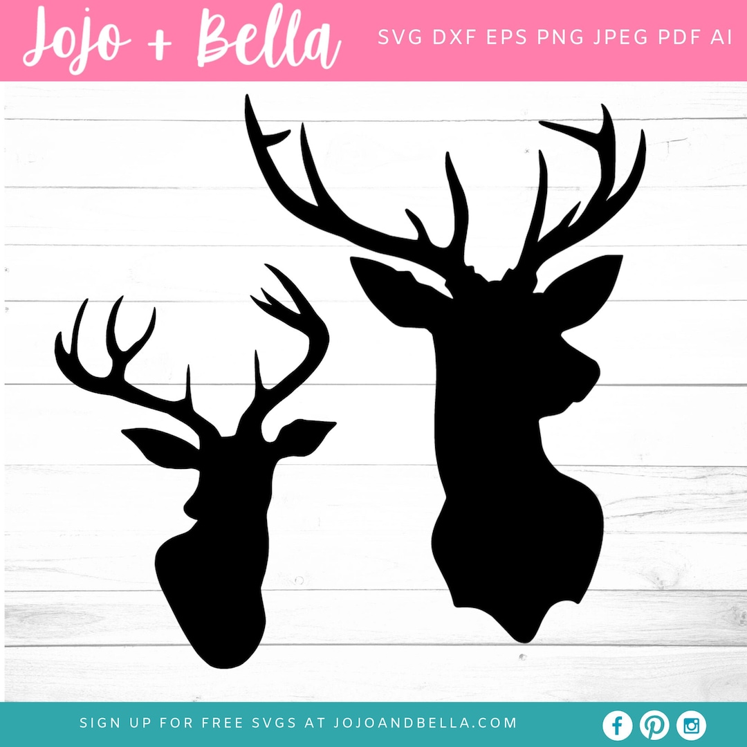 Stag SVG - Antlers Svg, Deer Svg, Deer Head Svg Cut File - Stag Head ...