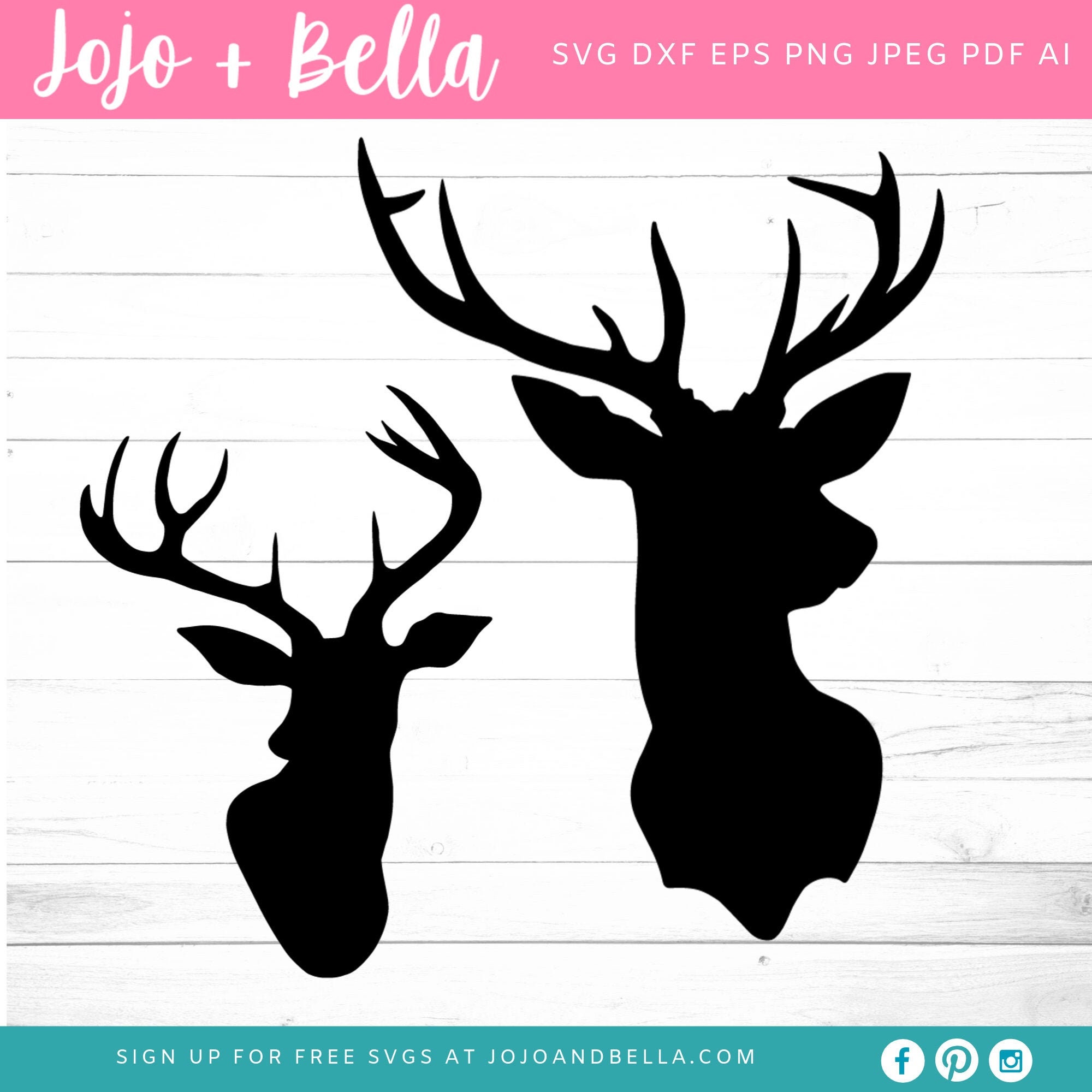 Stag SVG - Antlers Svg, Deer Svg, Deer Head Svg Cut File - Stag Head ...