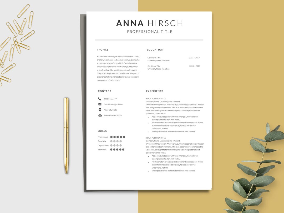 Clean Resume, Resume Template Google Docs, Resume Template Word, Apple ...