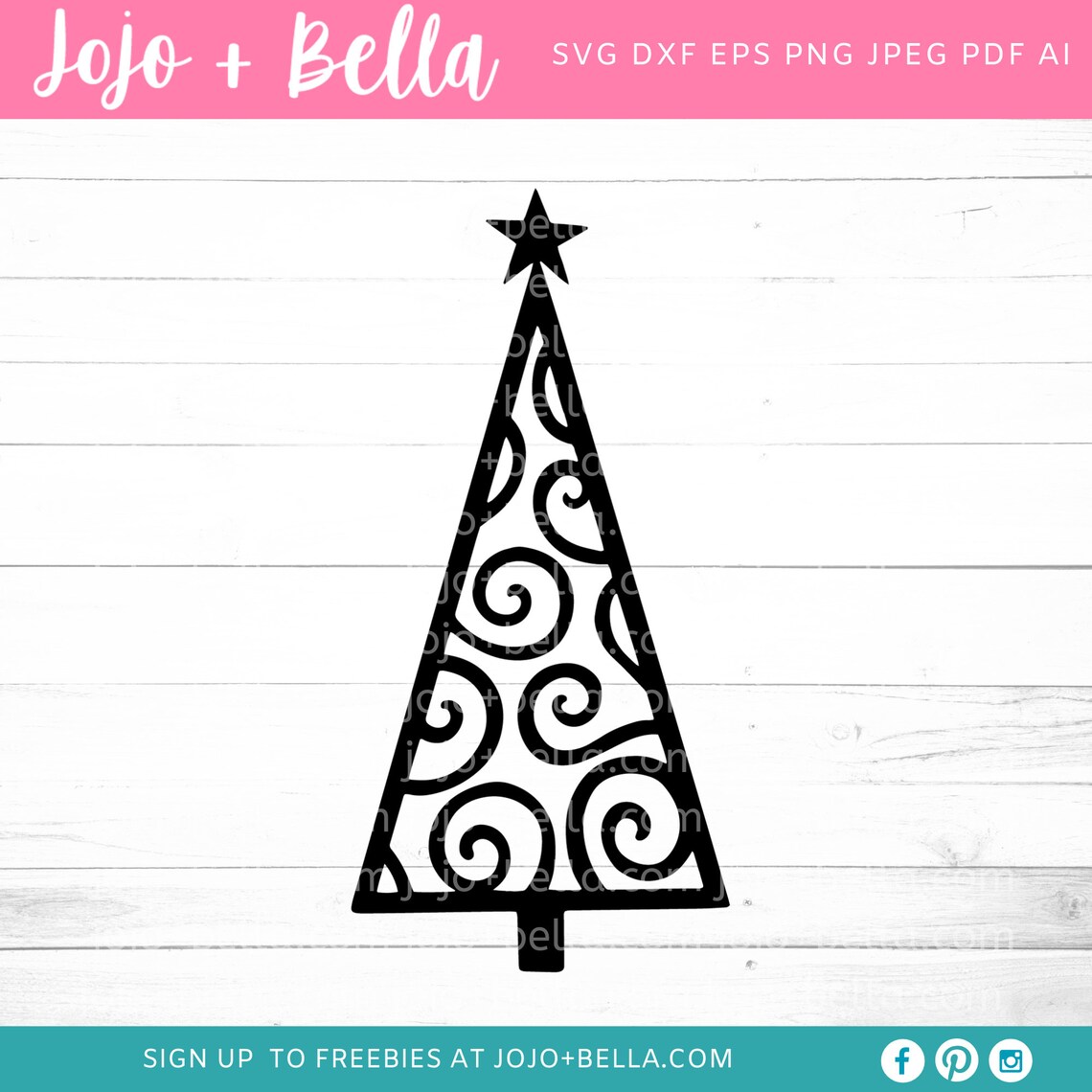 Swirly Christmas Tree SVG Christmas Tree Svg Swirly | Etsy