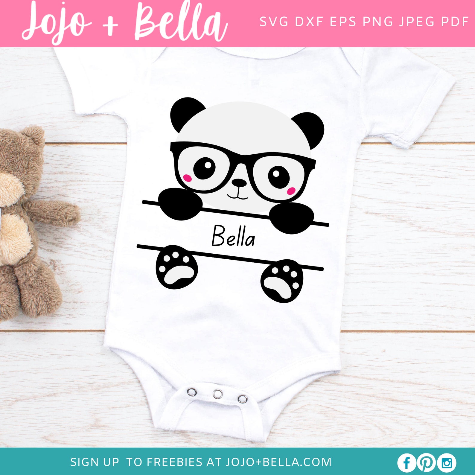 Panda SVG Monogram Panda Cut File Cute Animal Svg SVG | Etsy