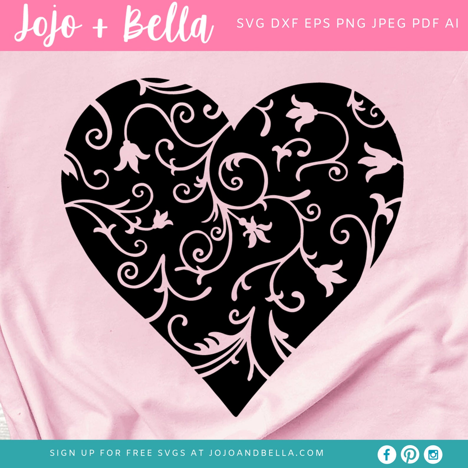 Floral Heart Svg Swirly Heart SVG Heart Svg File - Etsy UK