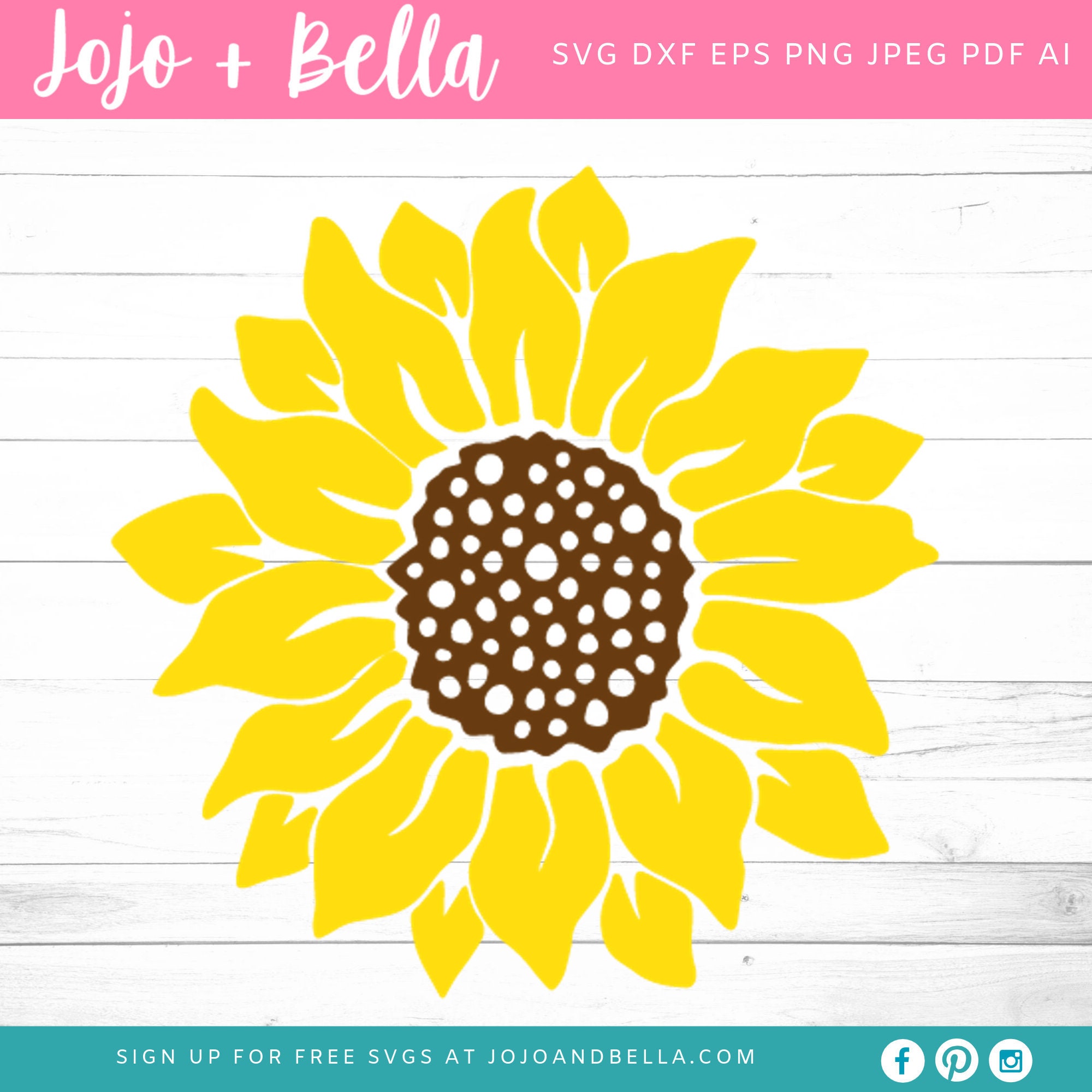 Sunflower SVG Svg Dxf Eps Jpeg Png Ai Pdf Cut File | Etsy