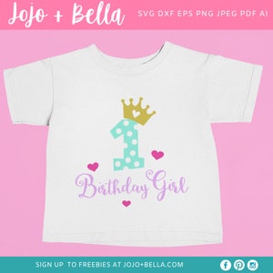 1st Birthday Svg, First Birthday SVG, Birthday Girl Svg, 1st Birthday ...