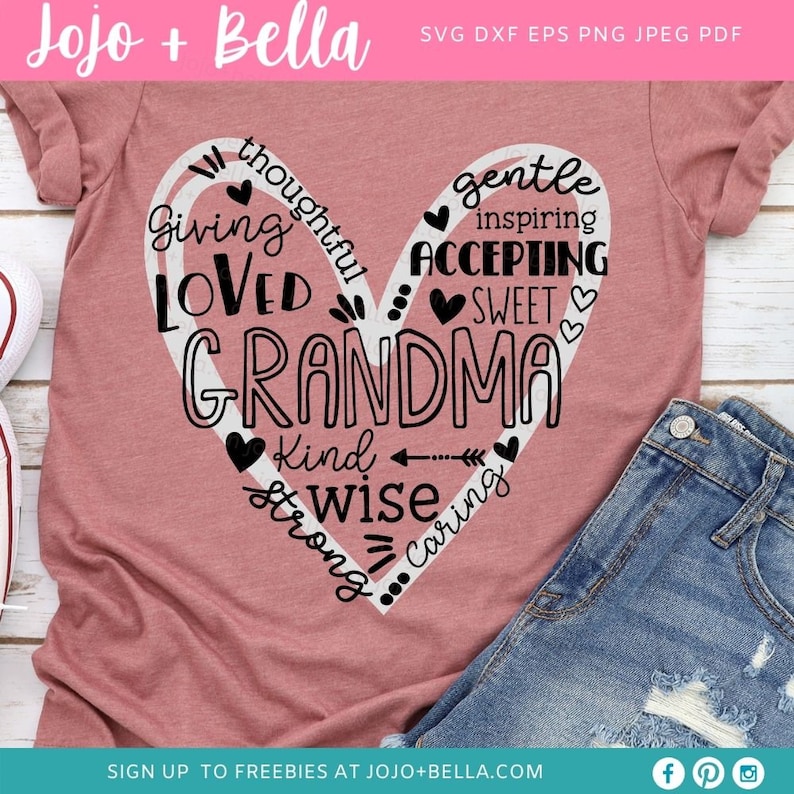 Grandma Svg, Grandma Word Art Svg, Grandma Png, Grandma Heart SVG, Svg ...