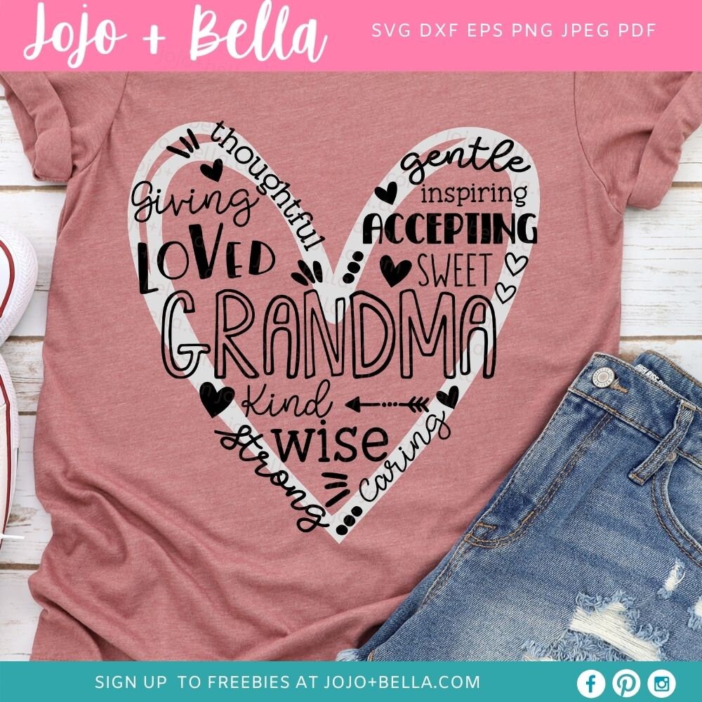 Grandma Svg, Grandma Word Art Svg, Grandma Png, Grandma Heart SVG, Svg ...