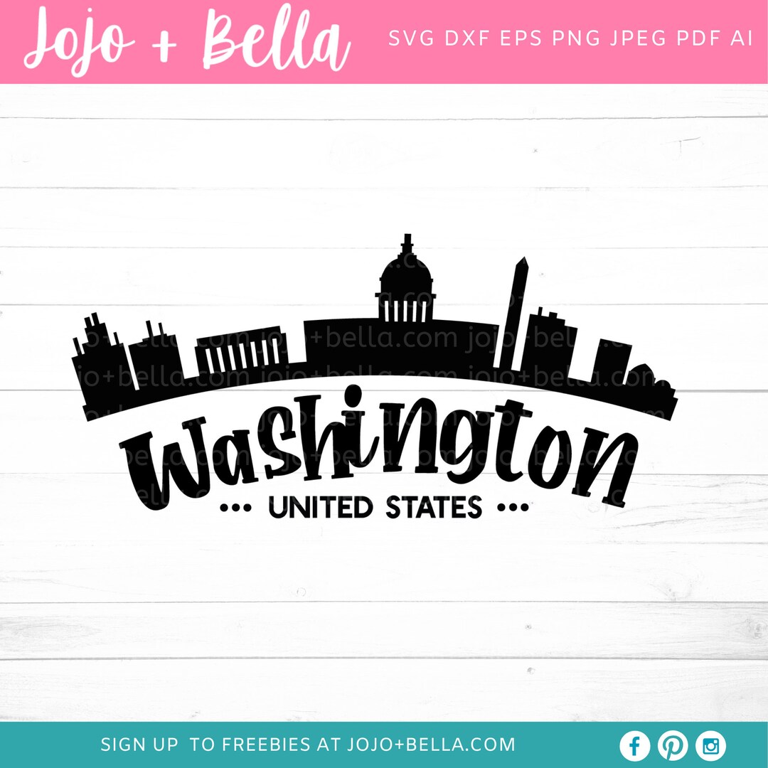 Washington Skyline Svg, Washington Svg, USA Svg, Patriot Svg, America ...
