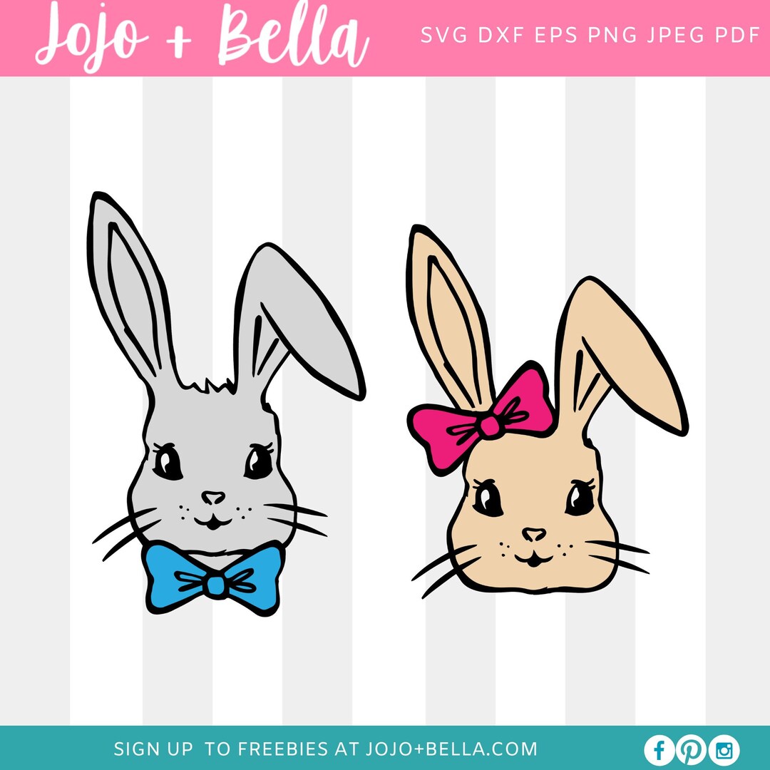 Bunny svg, Paashaas svg, , Konijn pasen svg, Jongenskonijn en Meisje ...