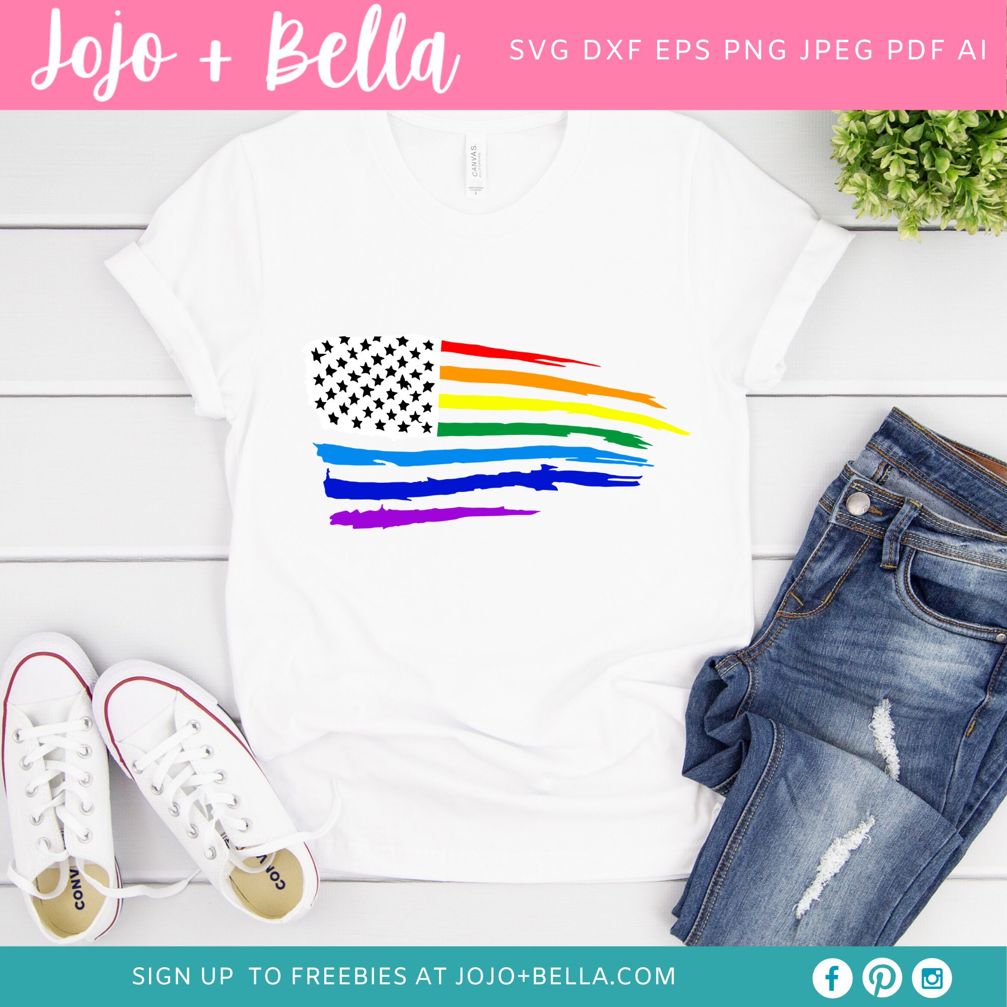 Rainbow US Flag Svg Rainbow Svg LGBT Svg Pride Svg Nurse | Etsy