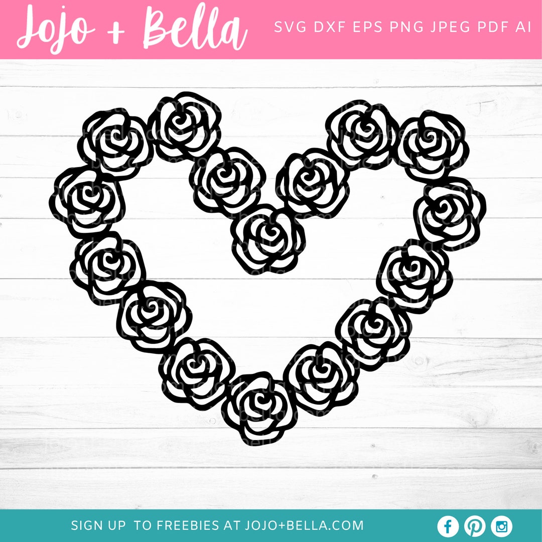 Heart Svg, Rose Heart Svg, Rose Svg, Wedding Heart Svg, Love Svg ...