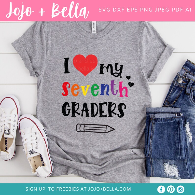 I Love My Seventh Graders Svg, Back to School Svg, School Svg, Teacher ...