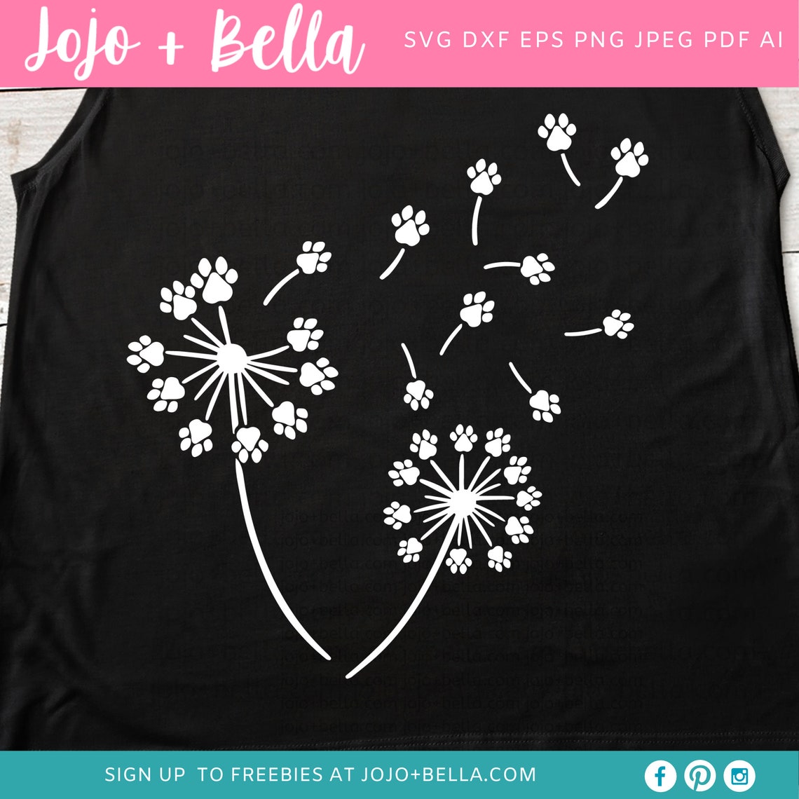 Dandelion Svg, Paw Print Svg, Dandelion Paws Svg, Dandelion Rainbow Svg ...