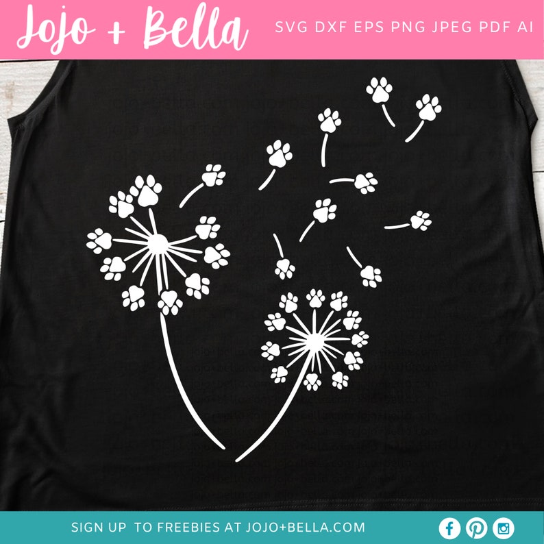 Dandelion Svg, Paw Print Svg, Dandelion Paws Svg, Dandelion Rainbow Svg ...