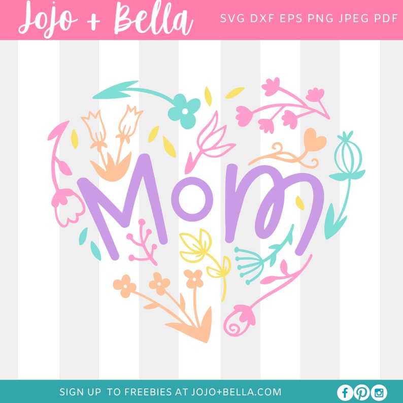 Mom Heart Floral SVG PNG Mom Svg Mam Svg Mummy Svg Happy | Etsy