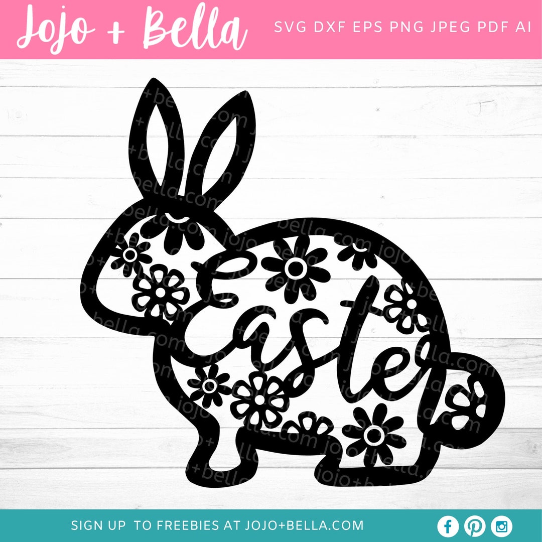 Easter Bunny SVG, Easter Svg File, Easter Svg, Cute Easter Svg, Floral ...
