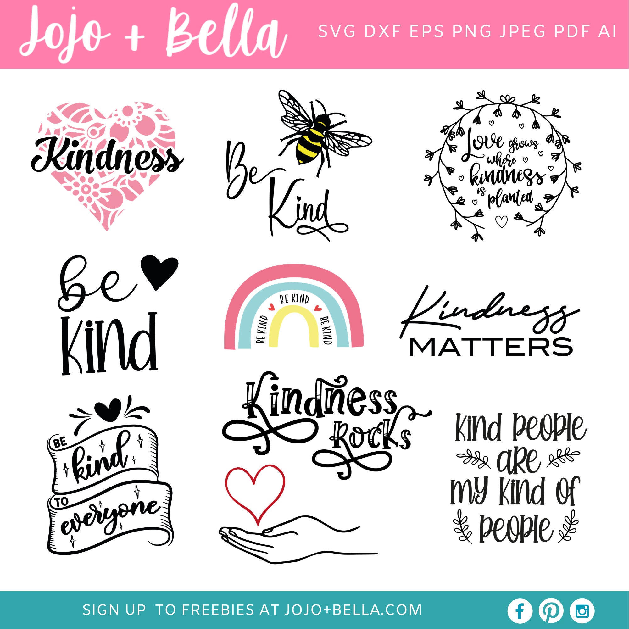 Kindness Svg Bundle, Kindness Svg, Kind Svg, Kindness Matters SVG, Be ...