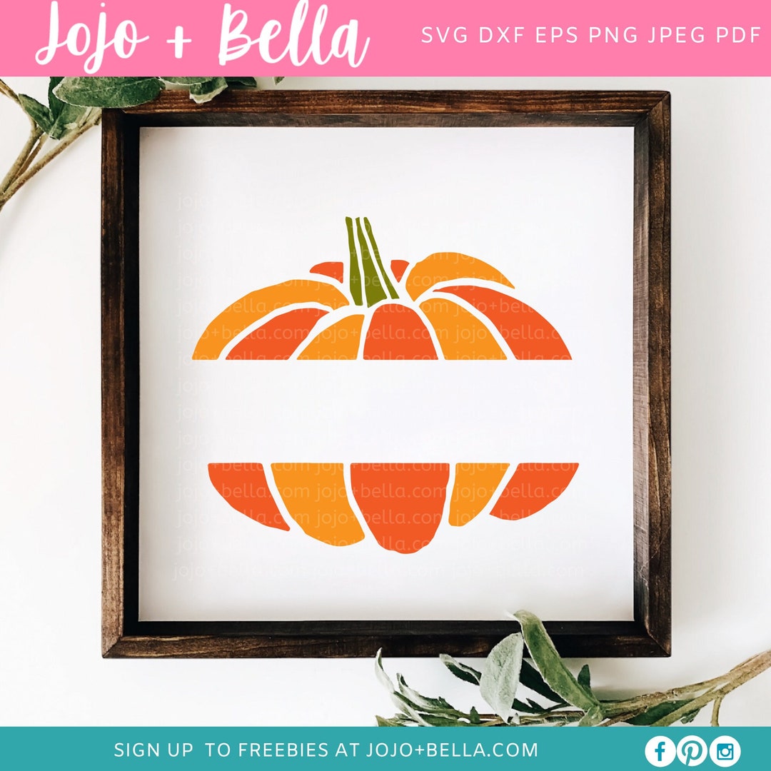 Pumpkin Split Monogram SVG, Pumpkin Svg, Pumpkin Clipart, Pumpkin ...