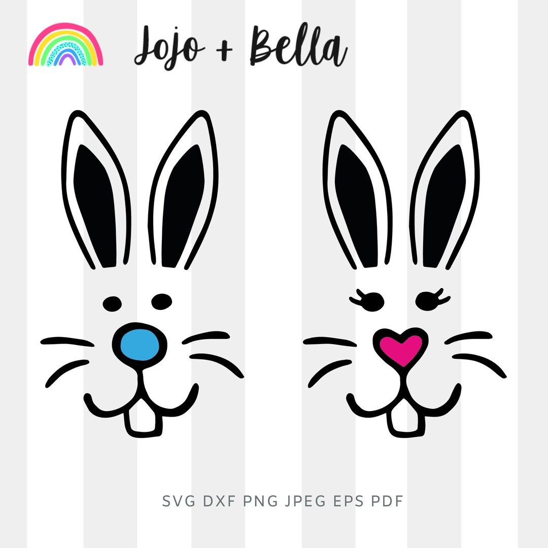 Easter Bundle Svg , Boy Girl Easter Bunny Svg, Cute Bunny Face Svg ...