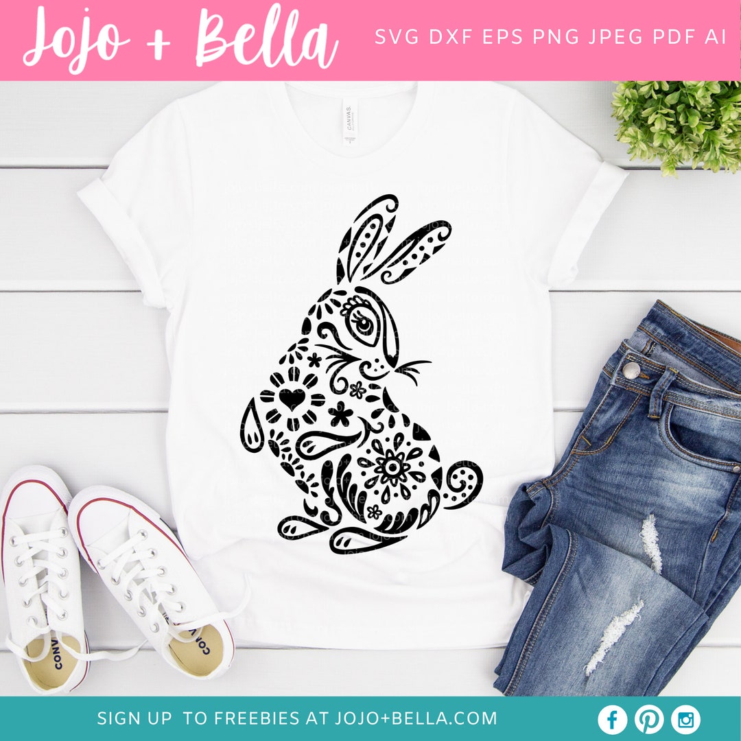 Mandala Bunny Svg Zentangle Svg Mandala Svg Bunny Svg Tribal Bunny Svg