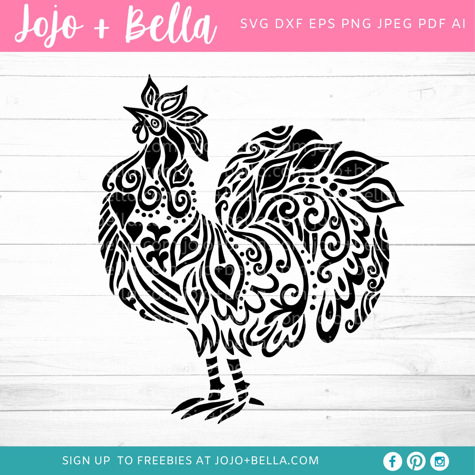 Mandala Chicken SVG, Dxf, Zentangle Chicken Svg, Mandala Animal Svg ...