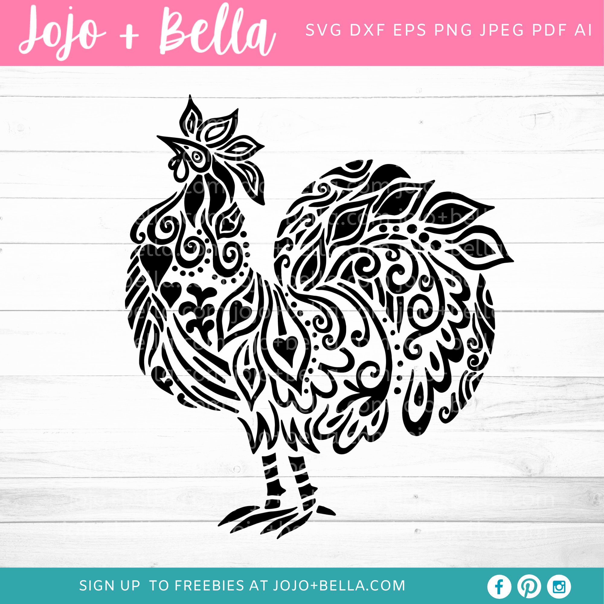 Mandala Huhn SVG, Dxf, Zentangle Huhn Svg, Mandala Tier Svg, Huhn Svg ...