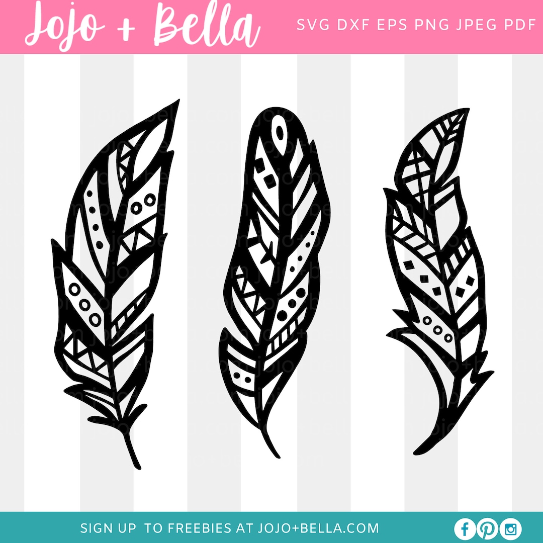 Tribal Feathers Svg, Feather Svg, Feather Dxf, Tribal Feather Png, Svg ...