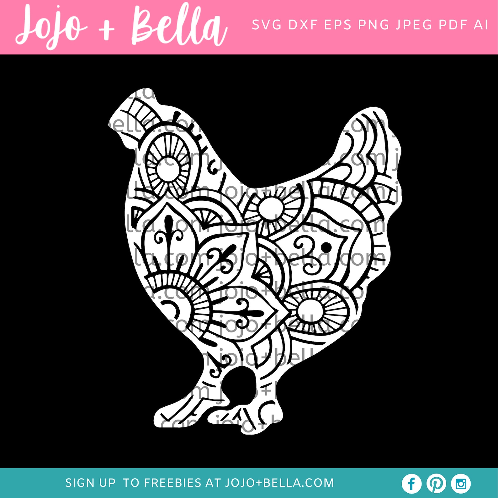 Mandala Huhn SVG - Zentangle Svg - Mandala svg - Hühner svg Datei ...