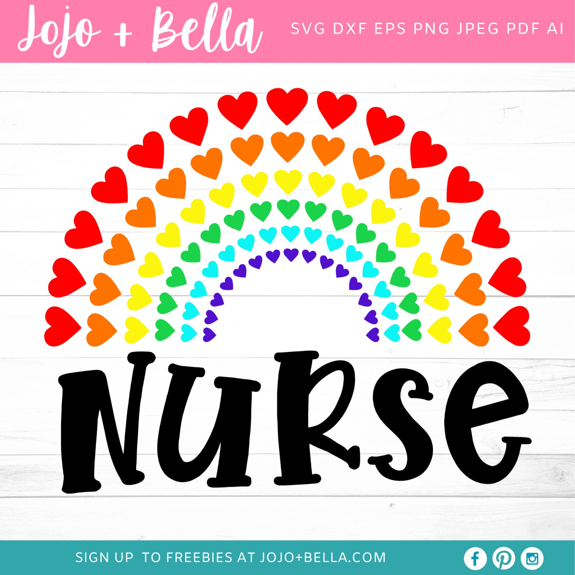 Nurse Rainbow Svg, Nurse Svg - Rainbow Svg, Heart Rainbow Svg, Heart ...