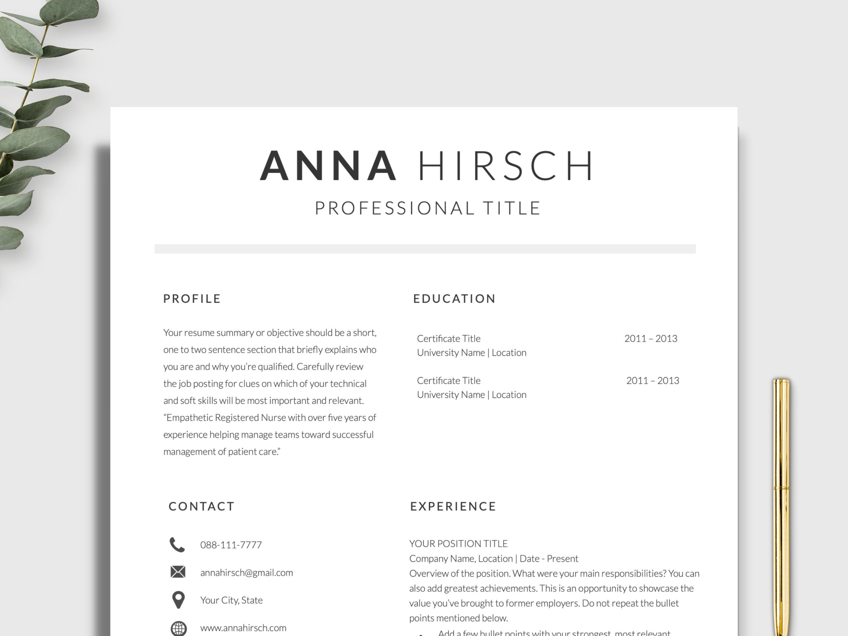 Clean Resume, Resume Template Google Docs, Resume Template Word, Apple ...