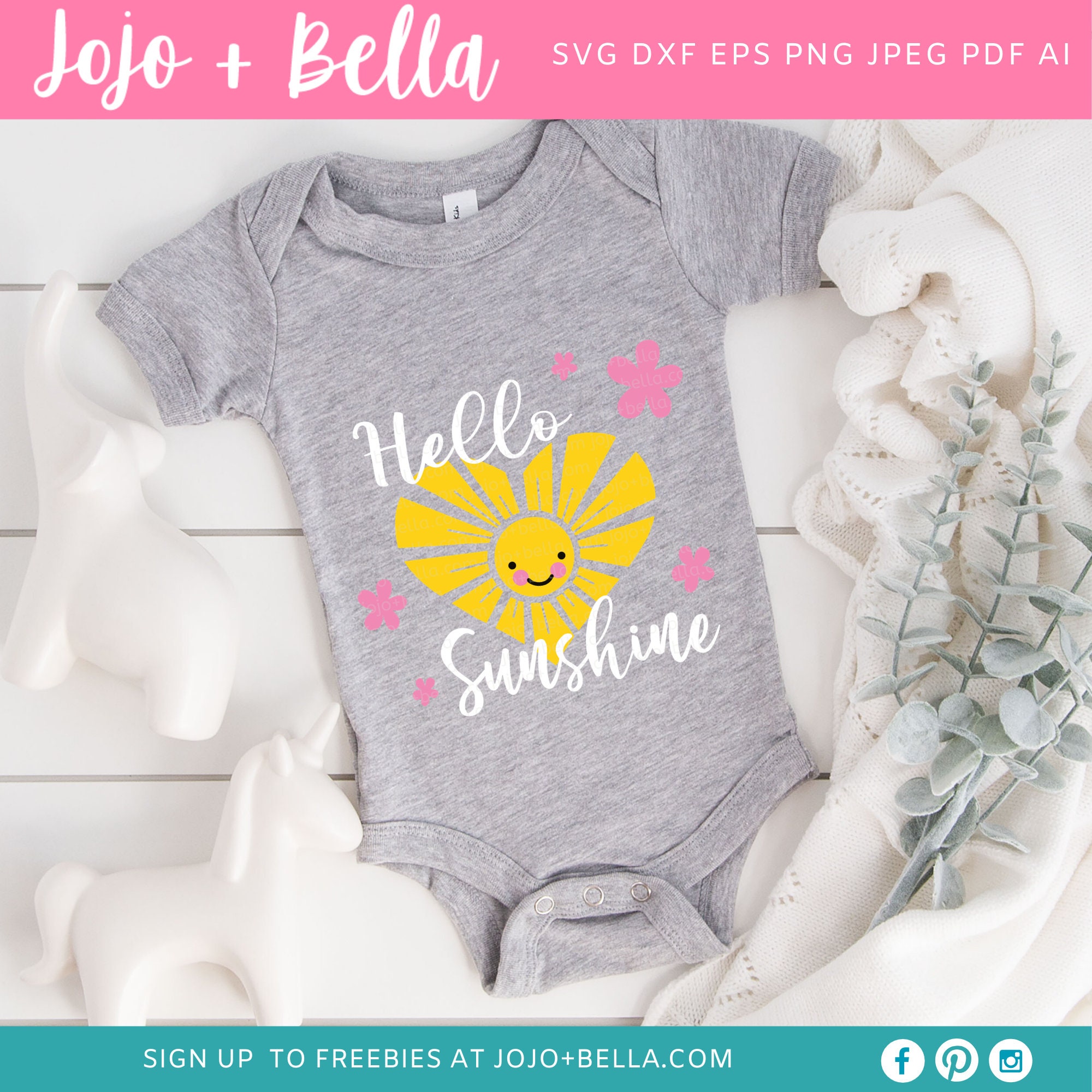 Hello Sunshine Svg, Summer SVG, Baby Svg, Sun Svg, Vacation Svg, Beach ...