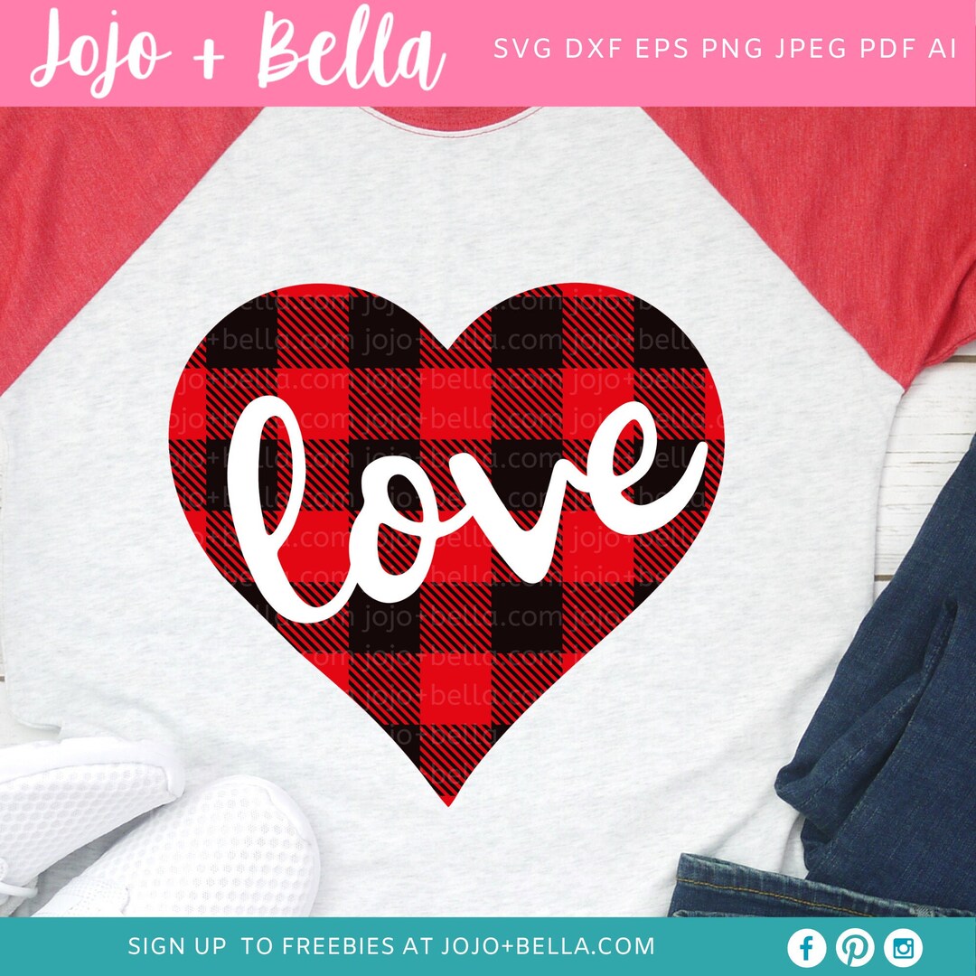 Plaid Heart Svg, Love Plaid Heart Svg, Love Svg, Valentines Svg, Plaid ...