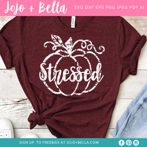 Stressed Svg, Blessed Svg, Thanksgiving SVG, Stressed Pumpkin Svg, Fall ...