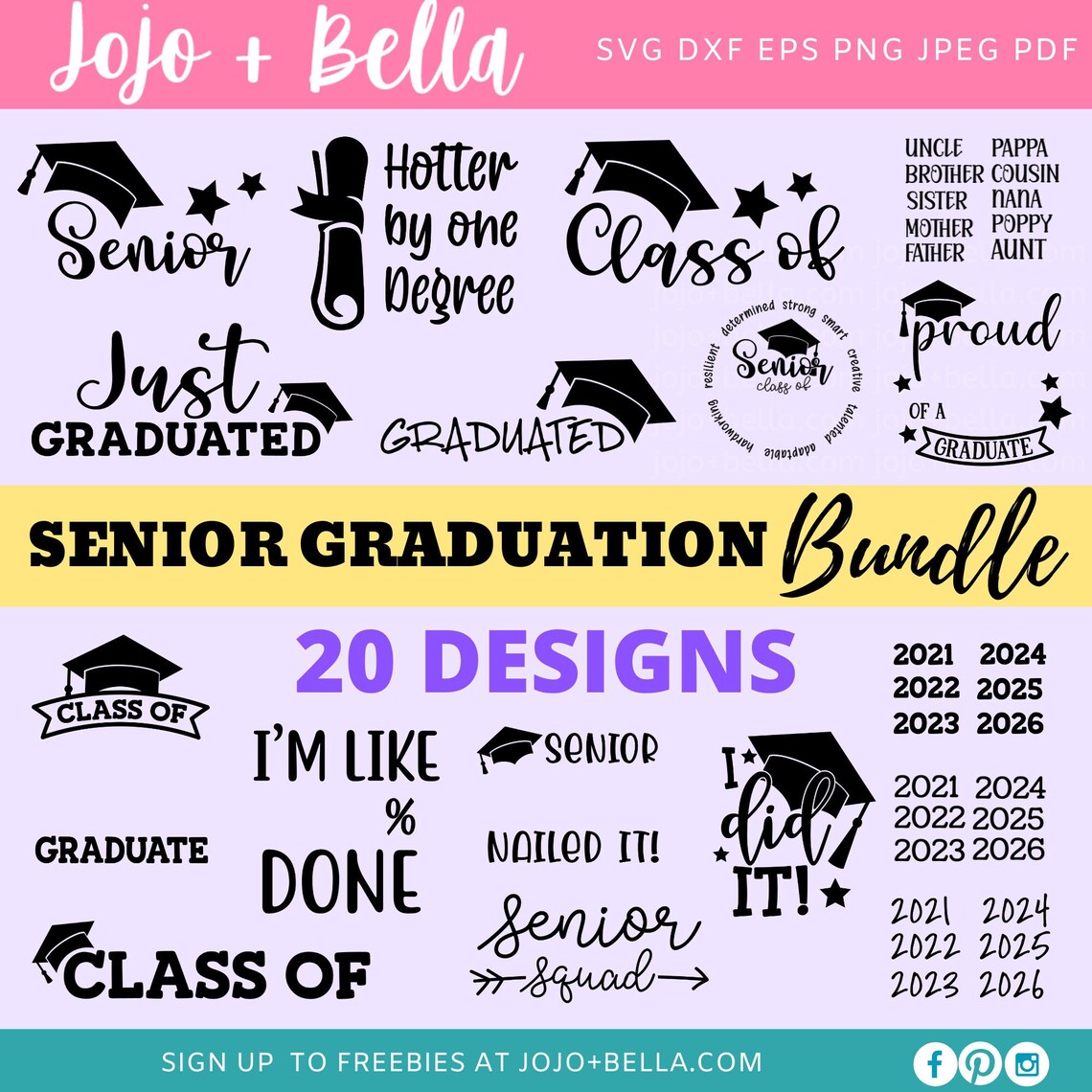 Senior Graduation Svg Bundle Blank Designs Senior Svg - Etsy
