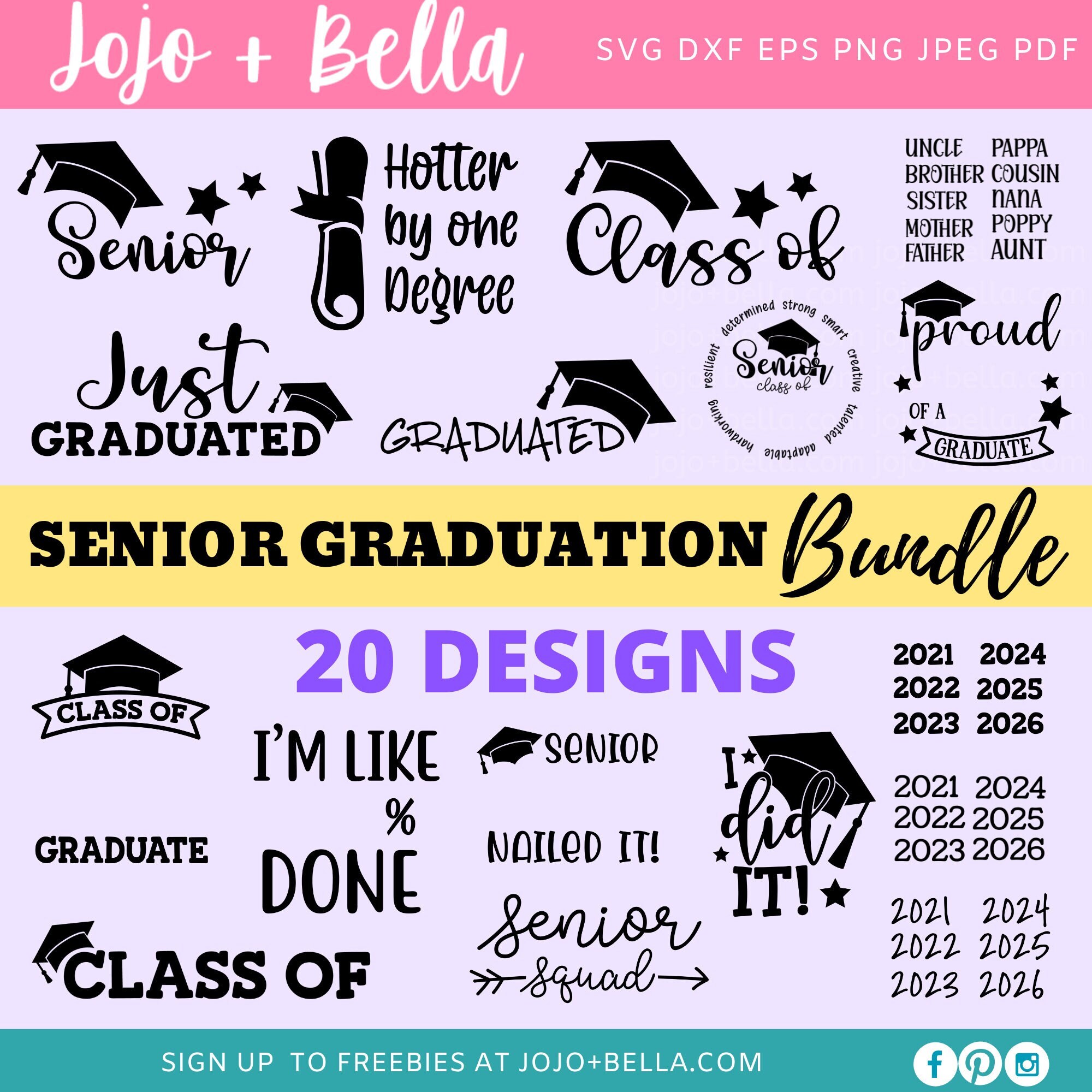 Senior Graduation Svg Bundle Blank Designs Senior Svg - Etsy