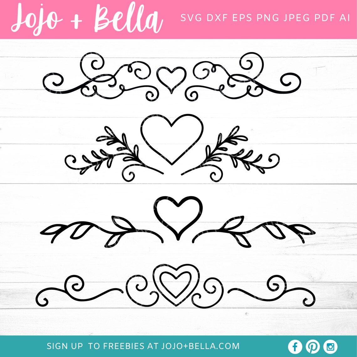 Heart Border Svg Bundle Swirly Heart Svg Heart Svg - Etsy UK