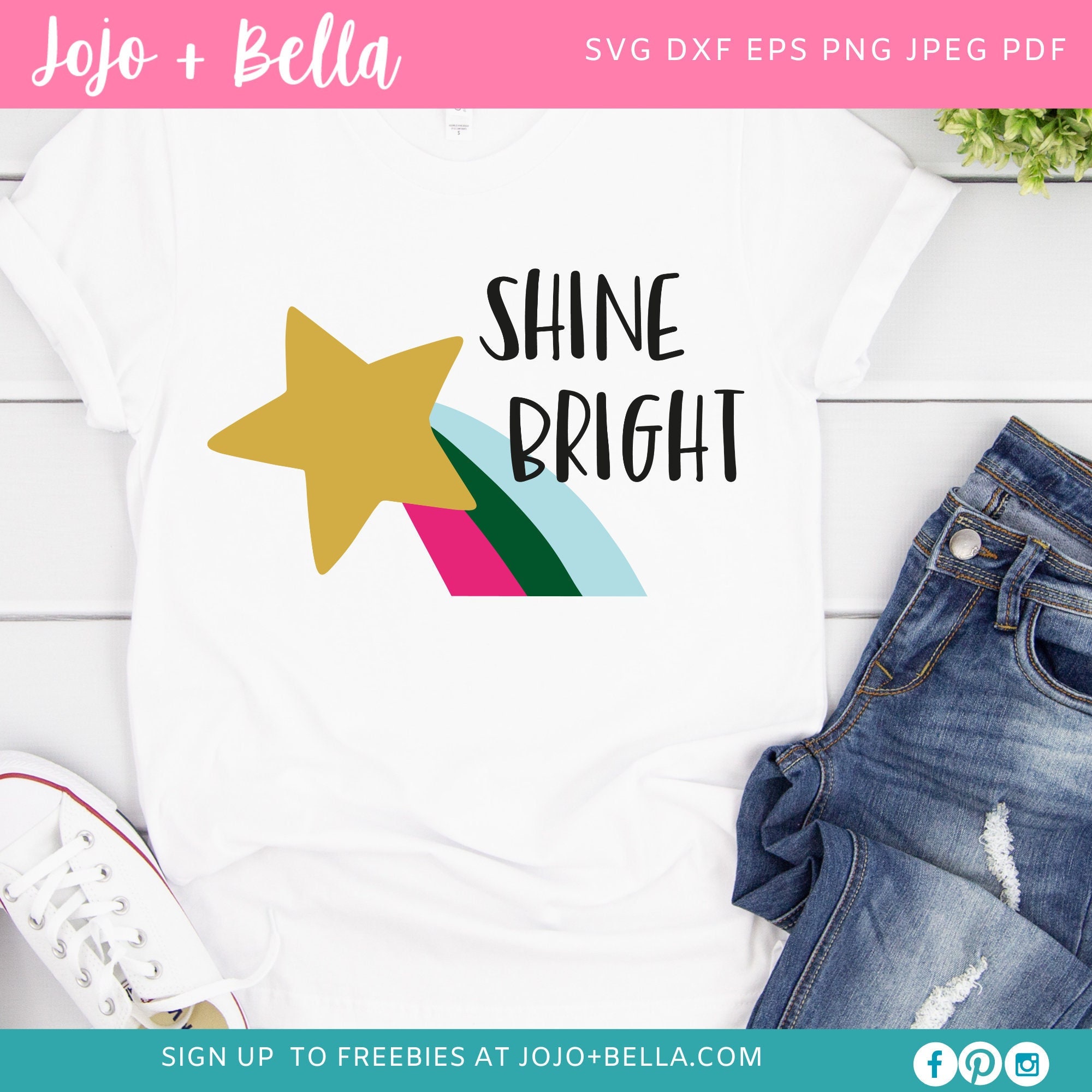 Shine Bright Svg Rainbow Svg Star Svg Positive Svg - Etsy