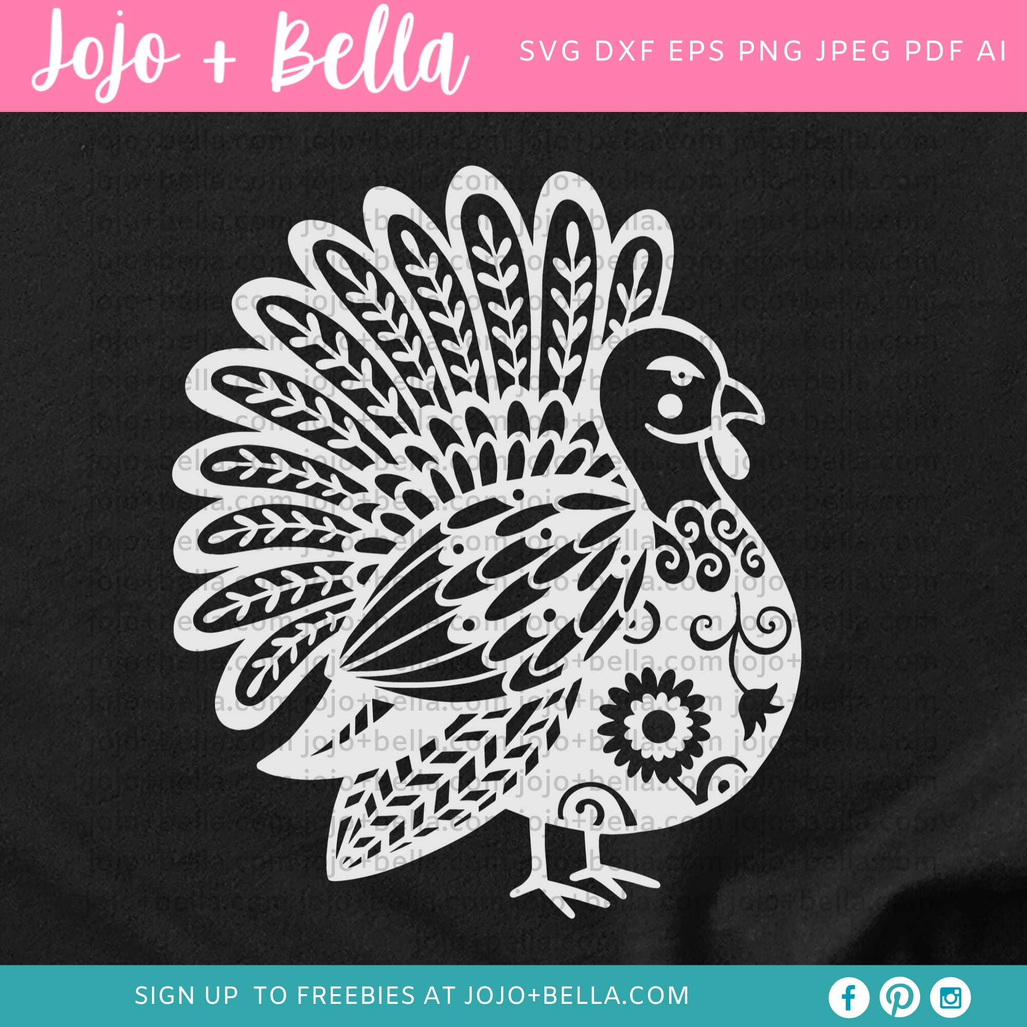 Turkey SVG - Thanksgiving Svg - Mandala Svg - Fall Svg - Thankful Svg ...