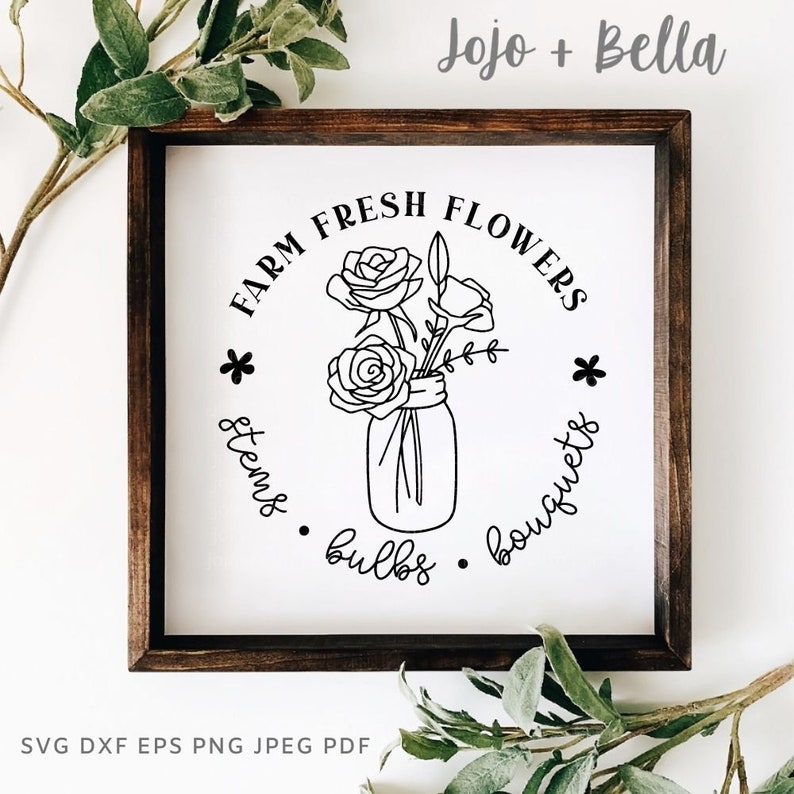 Farm Fresh Flowers SVG Farmhouse Svg Fresh Flowers SVG | Etsy
