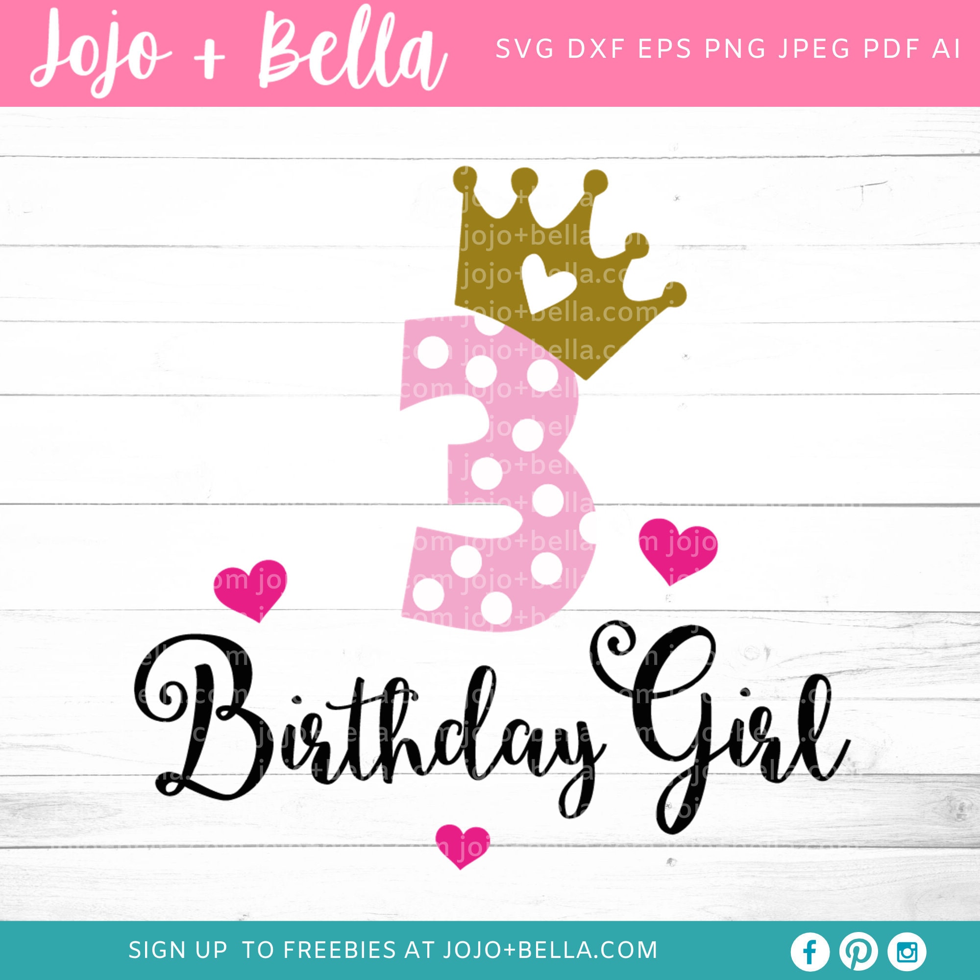 3rd Birthday Svg Third Birthday SVG 3rd Birthday Girl SVG | Etsy