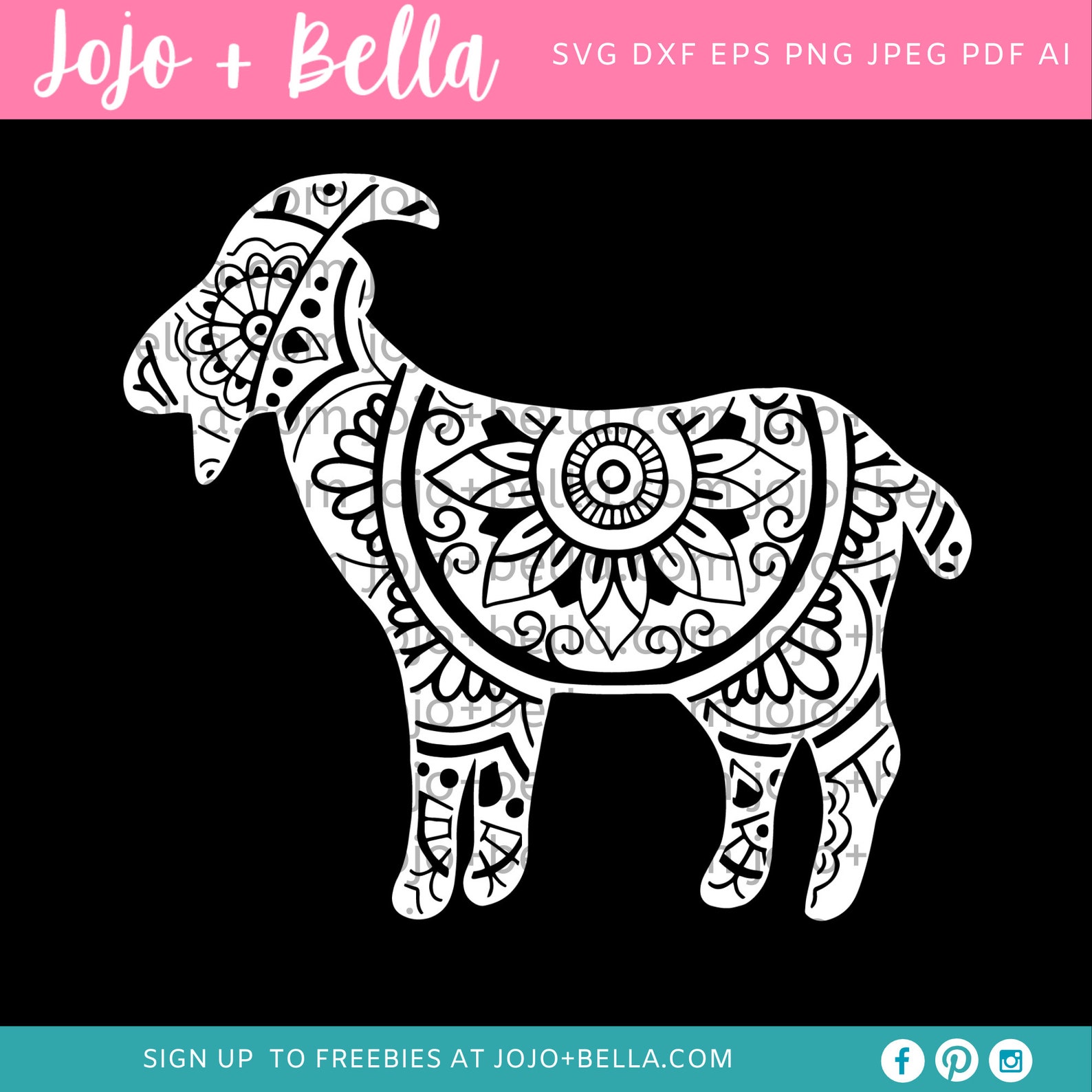 Mandala Goat SVG Zentangle Svg Mandala Svg Goat Svg File - Etsy